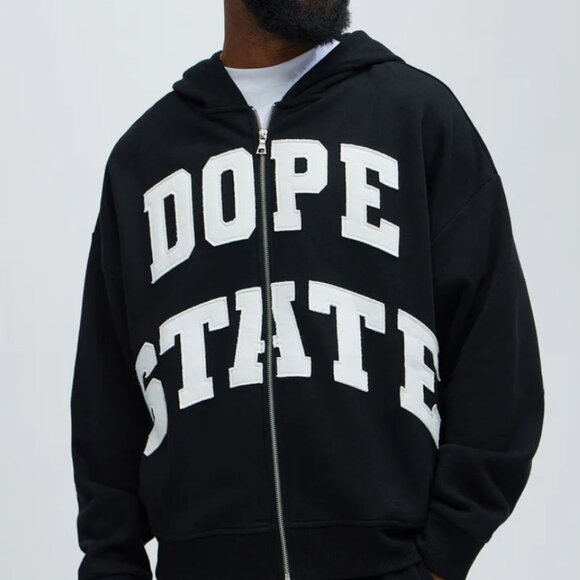 Jackets & Coats | Tyson Dope State Oversized Zip Up Hoodie Black 3x ...